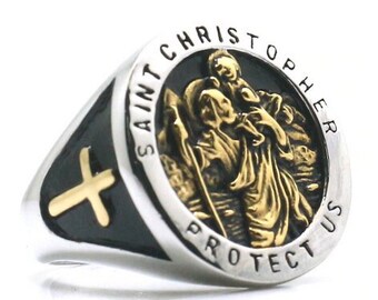 Saint Christopher Signet Ring - Etsy