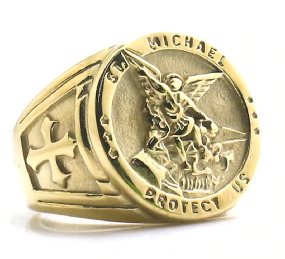 Saint Michael Protect US 316L Stainless Steel Ring - Etsy