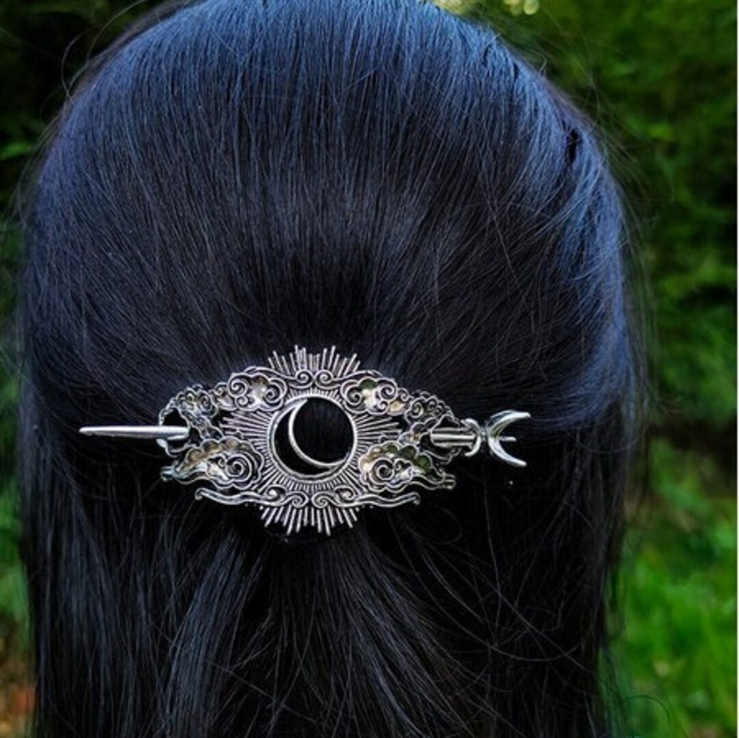 Dragon and Crescent Moon Hair Barrette Vintage Celtic and Pagan ...