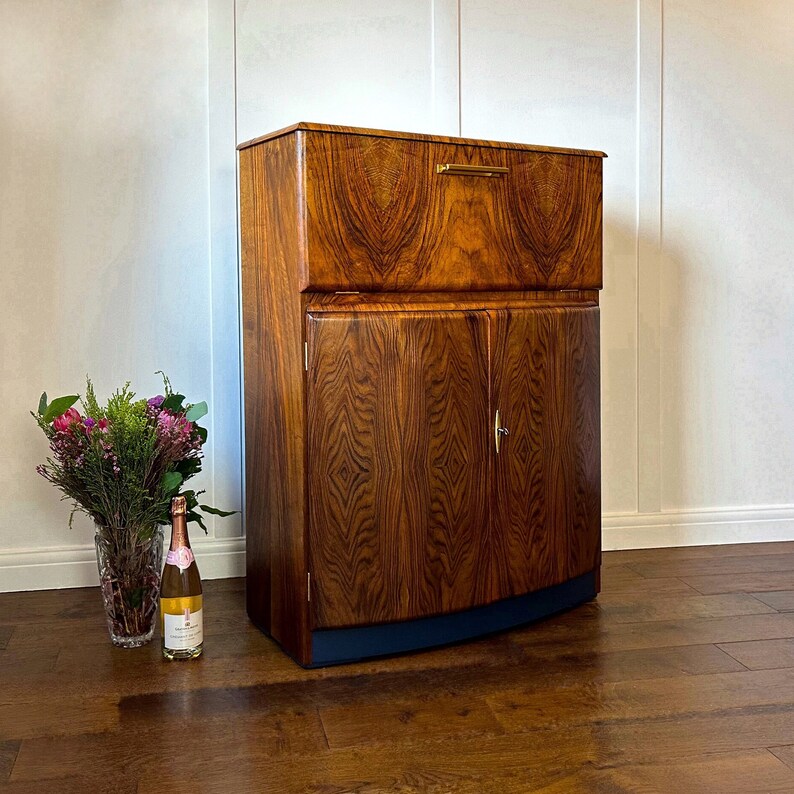 Unique Walnut Art Deco 1920s Vintage Cocktail Cabinet, Unique Upcycled ...
