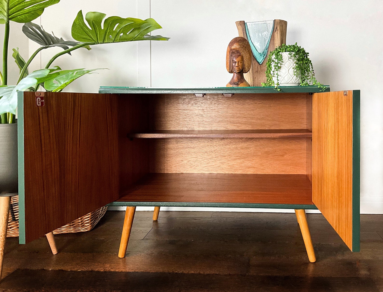 Vintage G Plan Sideboard, Green Forest Tropical Sideboard, Teak MCM TV ...