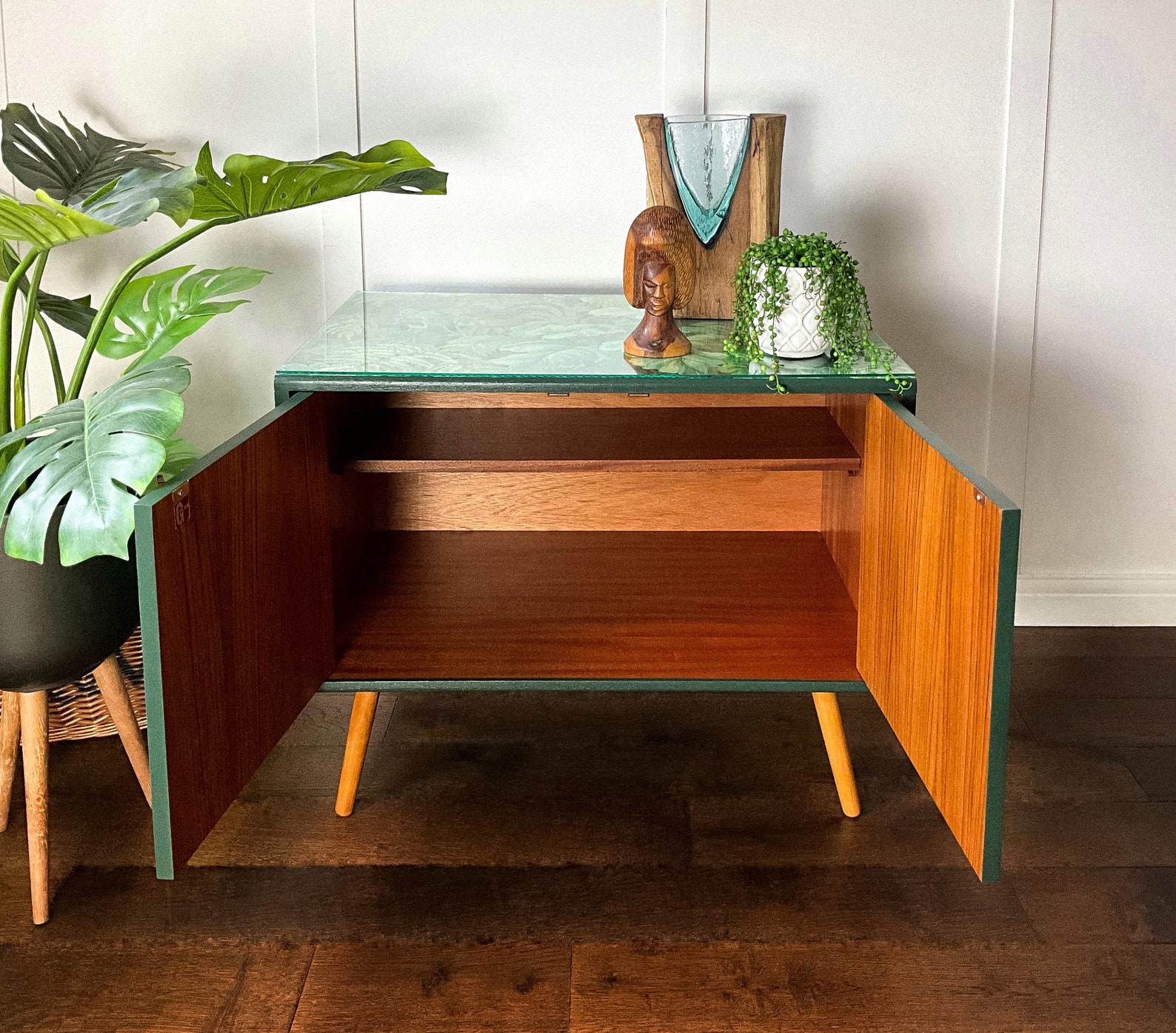 Vintage G Plan Sideboard, Green Forest Tropical Sideboard, Teak MCM TV ...