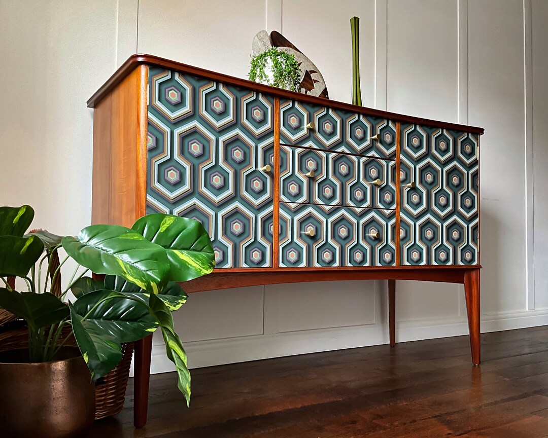 Upcycled Retro Sideboard, Made to Order, Geometric Design, Mid-century ...