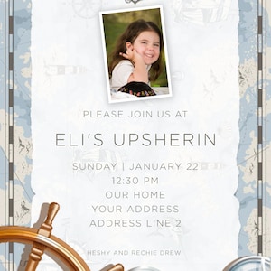 Upsherin Invitation Nautical Theme With Custom Photo Upshernish ...