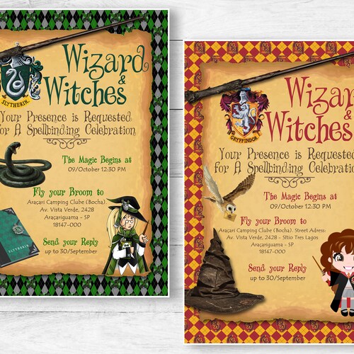 EDITABLE School of Wizardry and Magic Birthday Invitation - Etsy