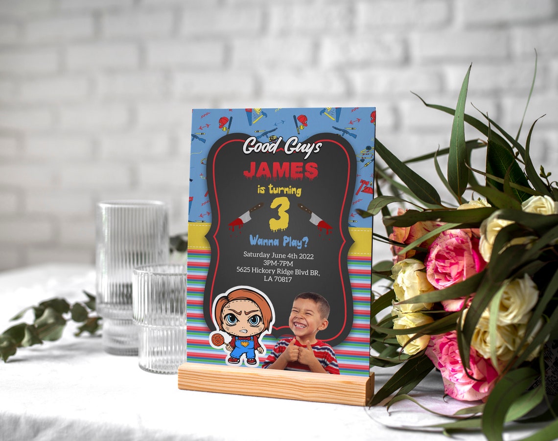 Childs Play Chucky Theme Birthday Invitation With Custom Photo - Etsy
