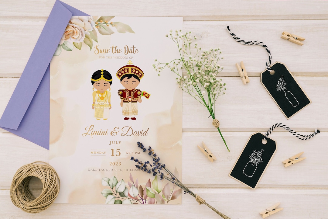 Sri Lankan Sinhala Traditional Udarata Couple Wedding Invitation | Save ... Sri Lankan Sinhala Traditional Udarata Couple Wedding Invitation | Save ...