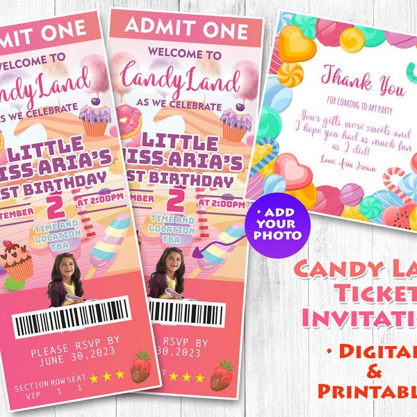 Candy Land Ticket Invitation - Etsy