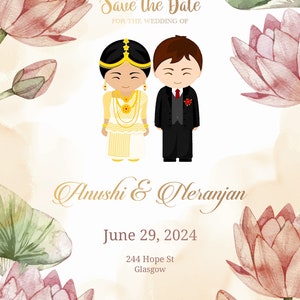 Sri Lankan Sinhala Traditional Udarata Couple Wedding Invitation | Save ...