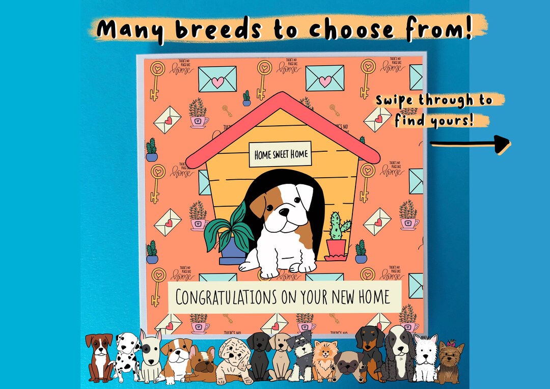 Félicitations Nouvelle carte daccueil Chien Amoureux Chien Maman Chien ...