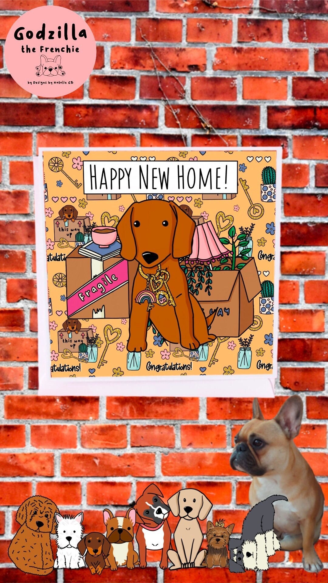 Dachshund New Home Card Sausage Dog Moving Home Card for Dog Lover Dog ...