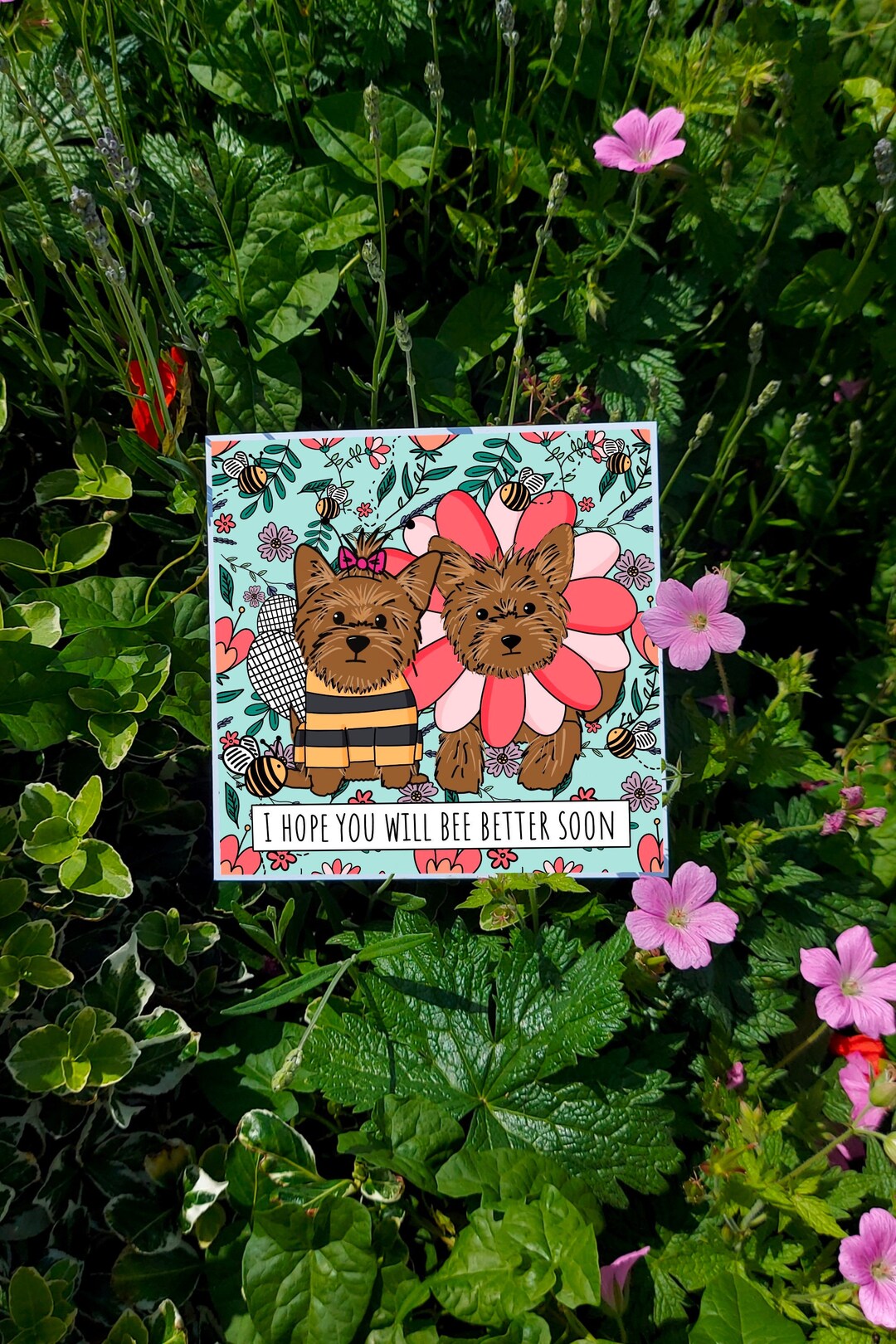 Yorkshire Terrier Get Well Soon Card Yorkie Get Well Soon Gift Card for ...