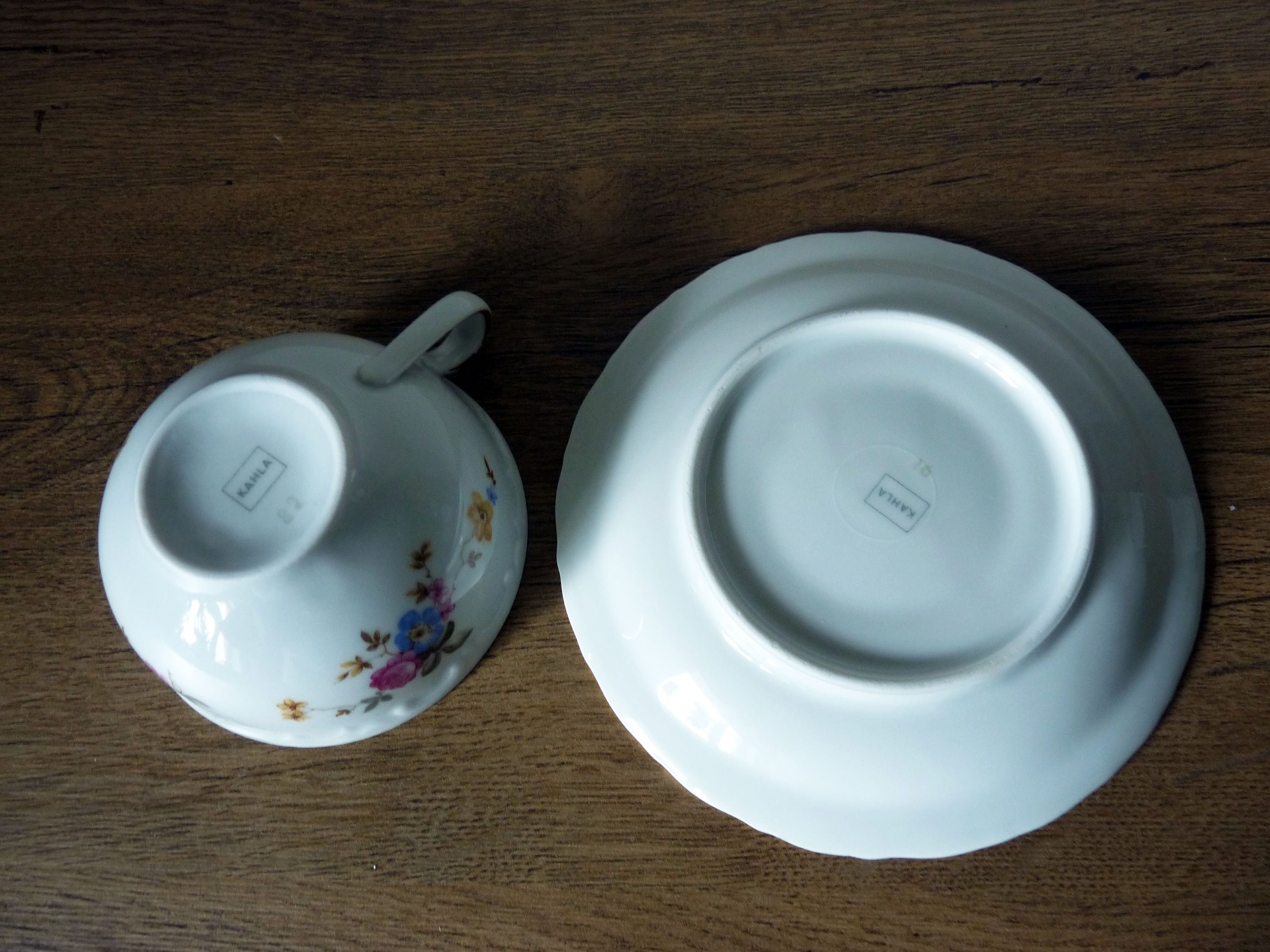 Kahla Collectible China Cup and Saucer, German Old China Tea Cup and Saucer Flowers - Etsy