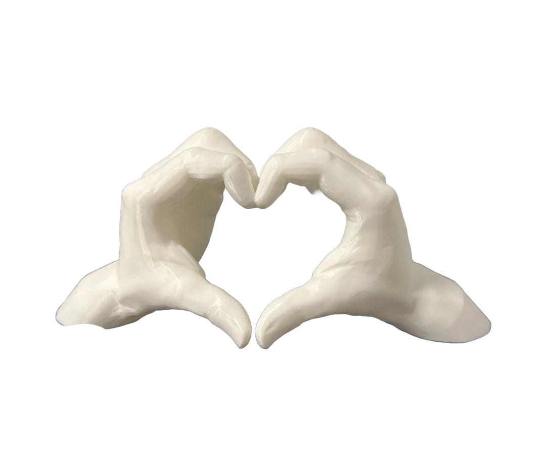 Heart Symol Love Hands 3D Printed Sculpture – Perfect Gift Valentines ...