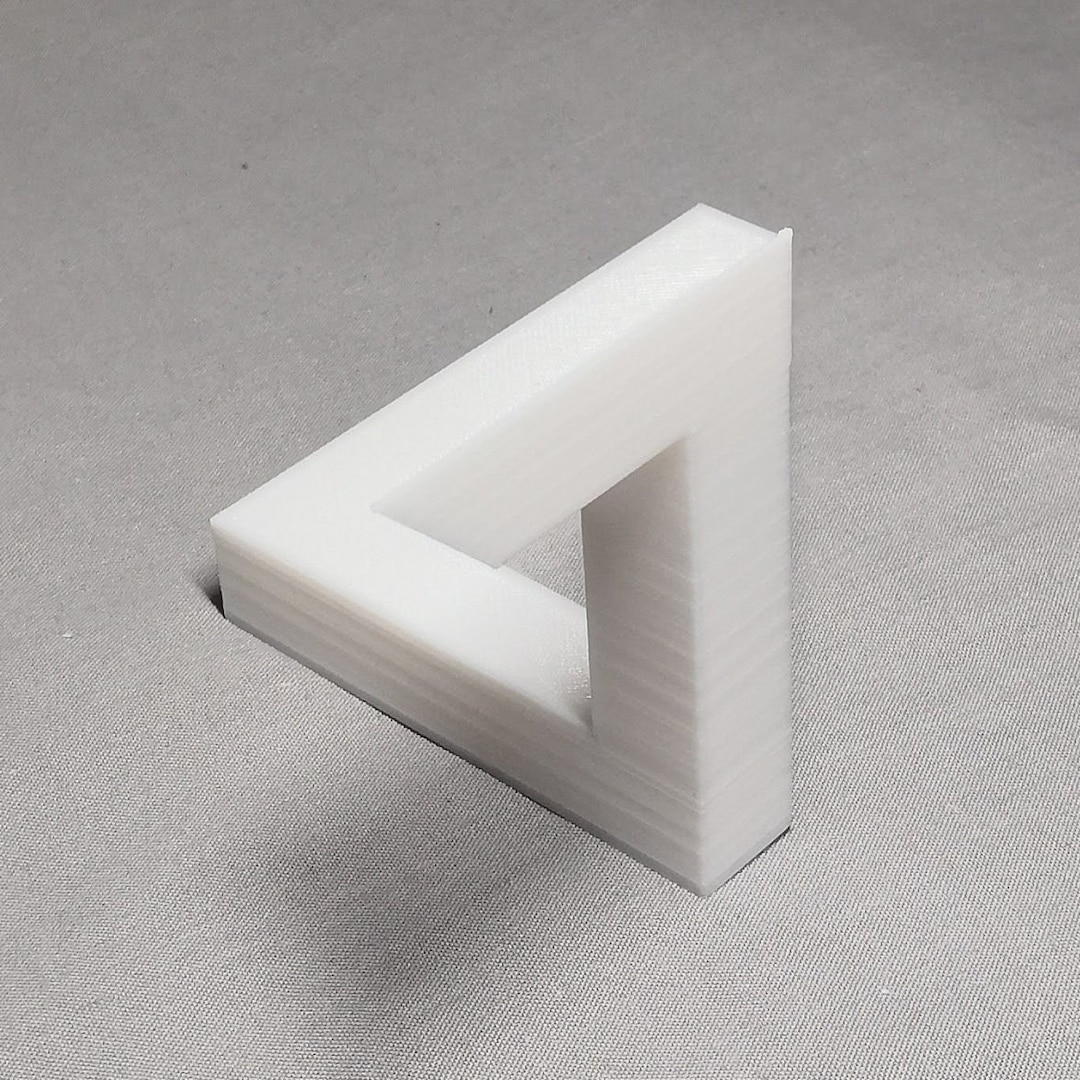 Penrose Triangle Paradox Illusion White 3D Printed Ambiguous Optical ...