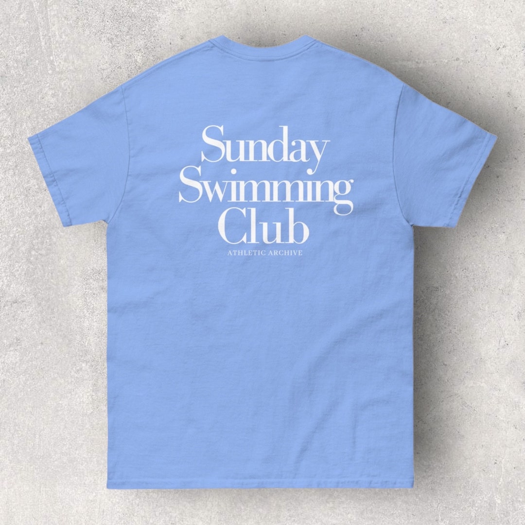 Sunday Swimming Club T-shirt Preppy Y2K Beach Tee Comfortable Swim Wear ...