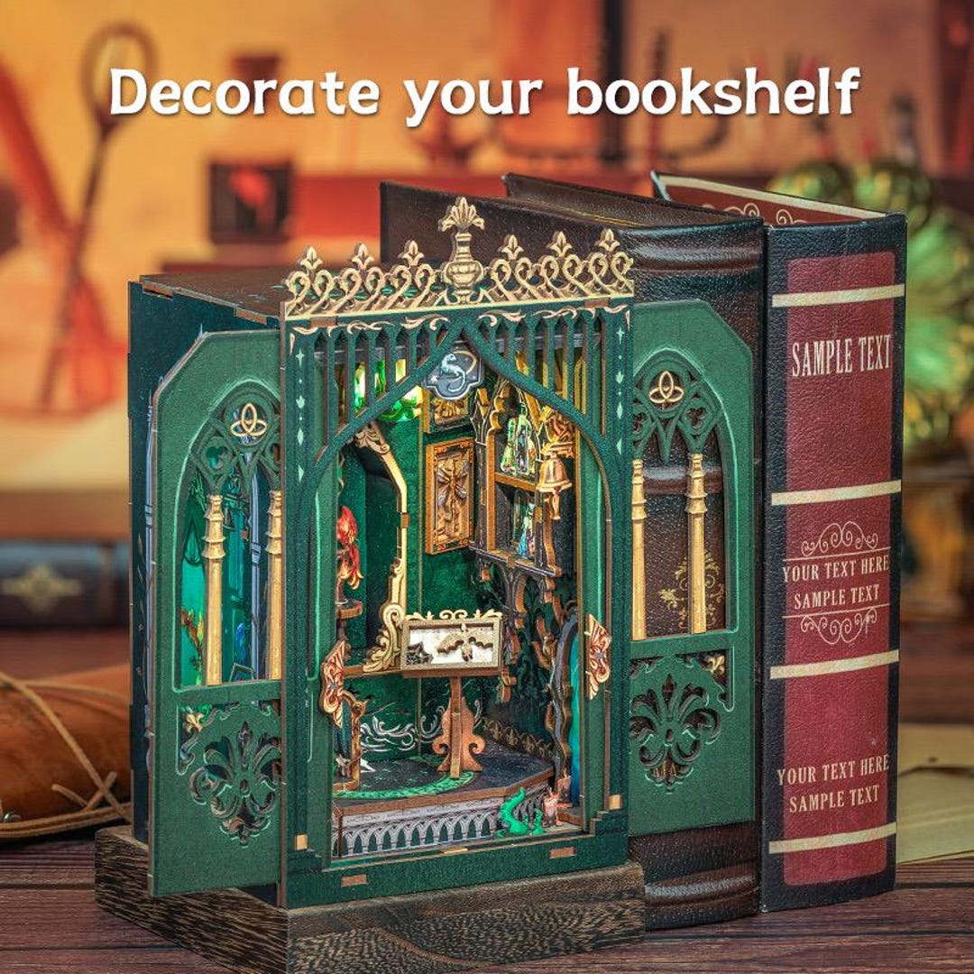 DIY Book Nook Kit - the Darkness Herbarium, Miniature House With LED ...
