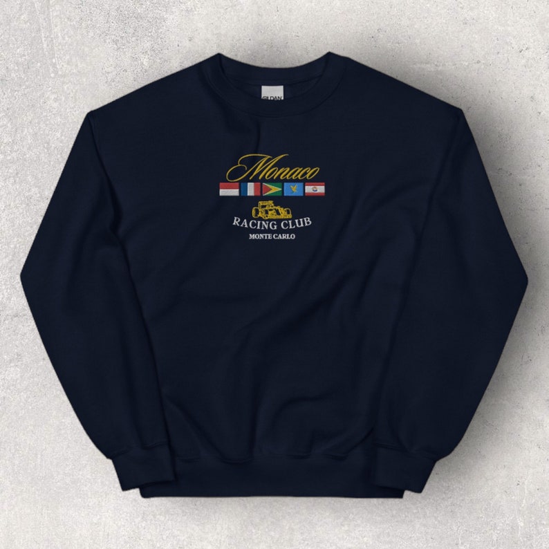 Monaco Racing Club Monte Carlo Premium Luxury Embroidered Crewneck ...