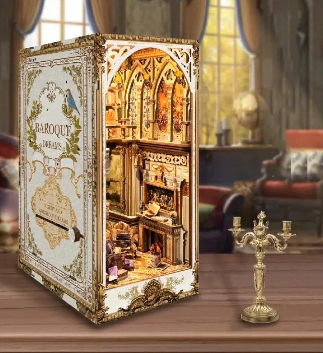 DIY Book Nook Kit - Royal Court, Miniature House With LED Light, Book ...