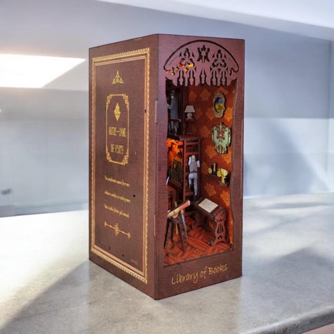 DIY Book Nook Kit - Library of Books Miniature House With LED Light ...