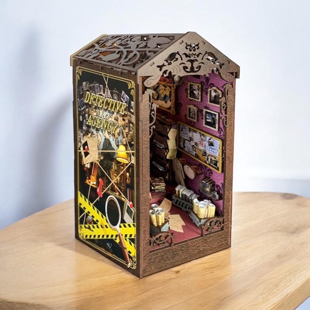 DIY Book Nook Kit - Detective Agency Room, Miniature House With LED ...