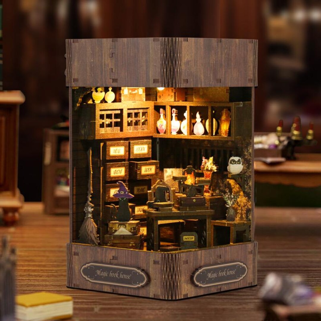 DIY Book Nook Kit - Magic Book House, Miniature House With LED Light ...