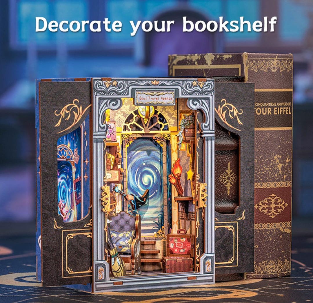 DIY Book Nook Kit - Sole Travel Agency, Miniature House With LED Light ...