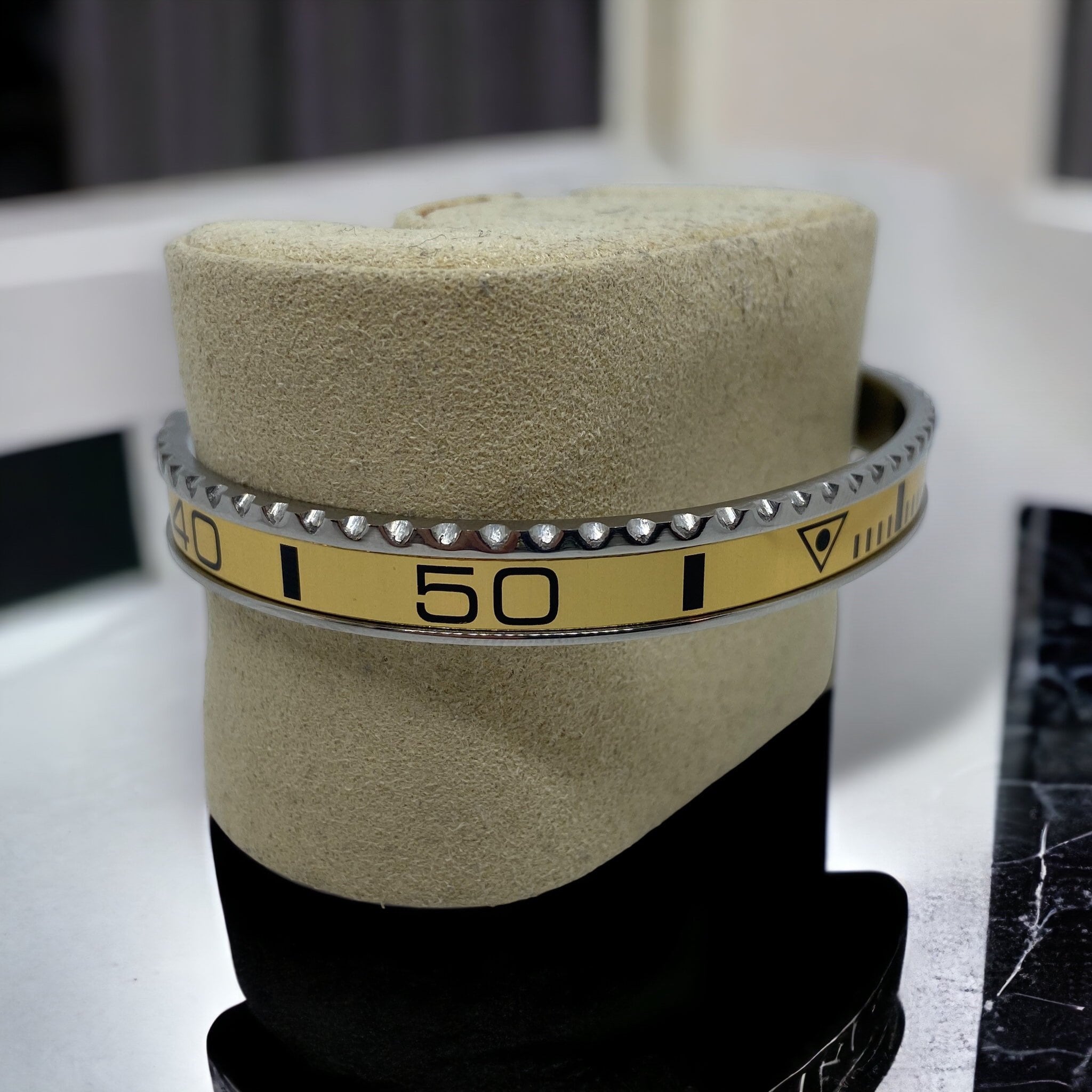 Stainless Steel Speedometer Bracelet Beige Stainless Steel Bracelet ...