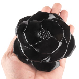 Black Obsidian Rose, Black Obsidian, Black Gemstone Flower, Carving ...