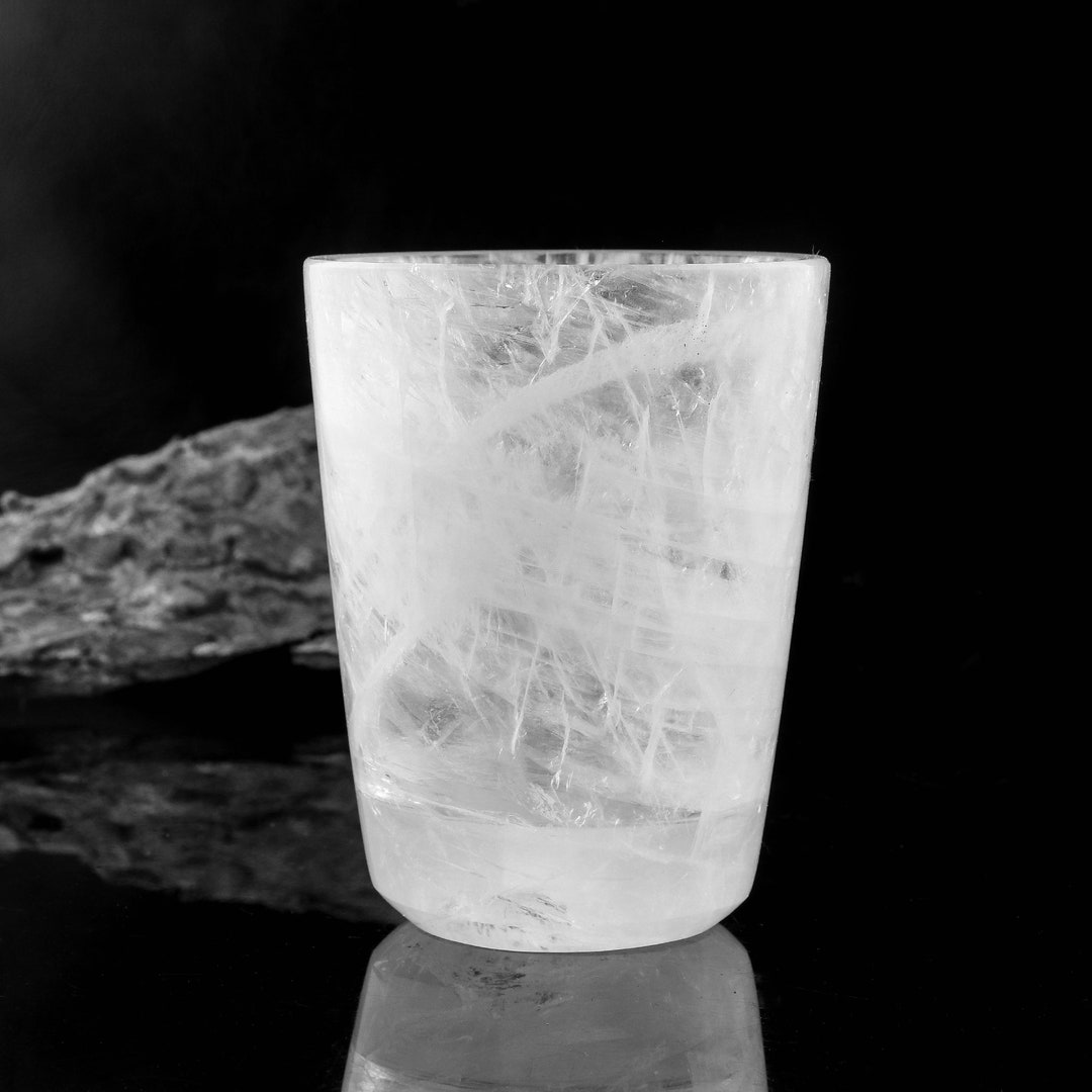 Rock Crystal Quartz Tumbler Glass, Crystal Quartz Glass, Crystal Quartz ...