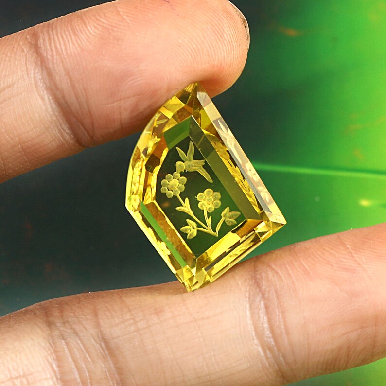 Lemon Quartz Fantasy Cut Stones, Natural Carved Gemstone,lemon Quartz ...