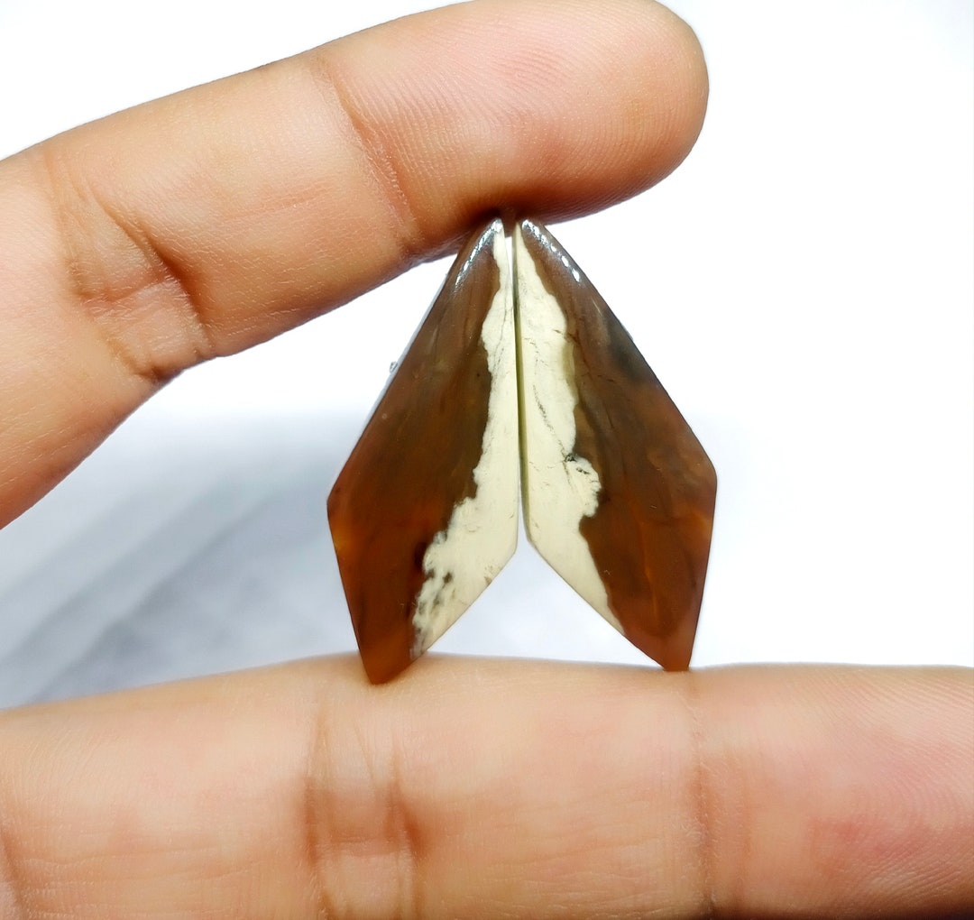 Chocolate Jasper Cabochon Pair, Natural Gemstone for Jewelry Making ...