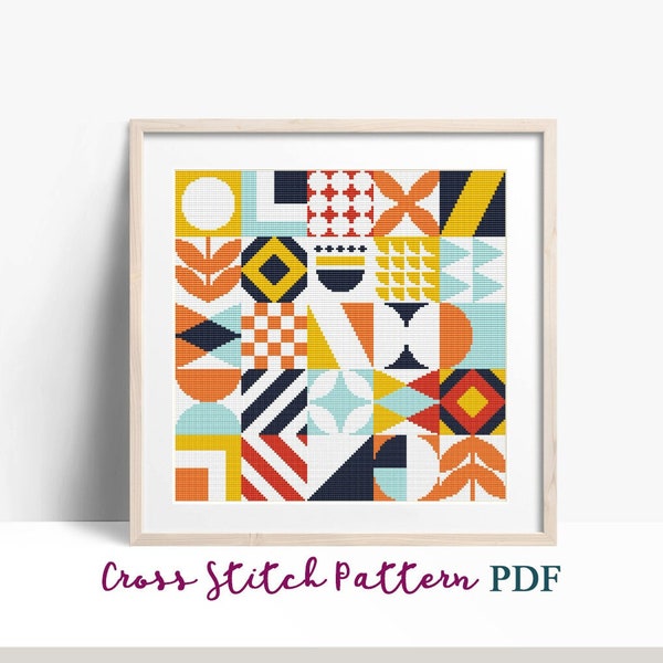 Geometric Cross Stitch Pattern - Etsy
