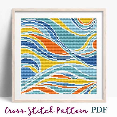 Abstract Geometric Cross Stitch Pattern Modern X-stitch - Etsy