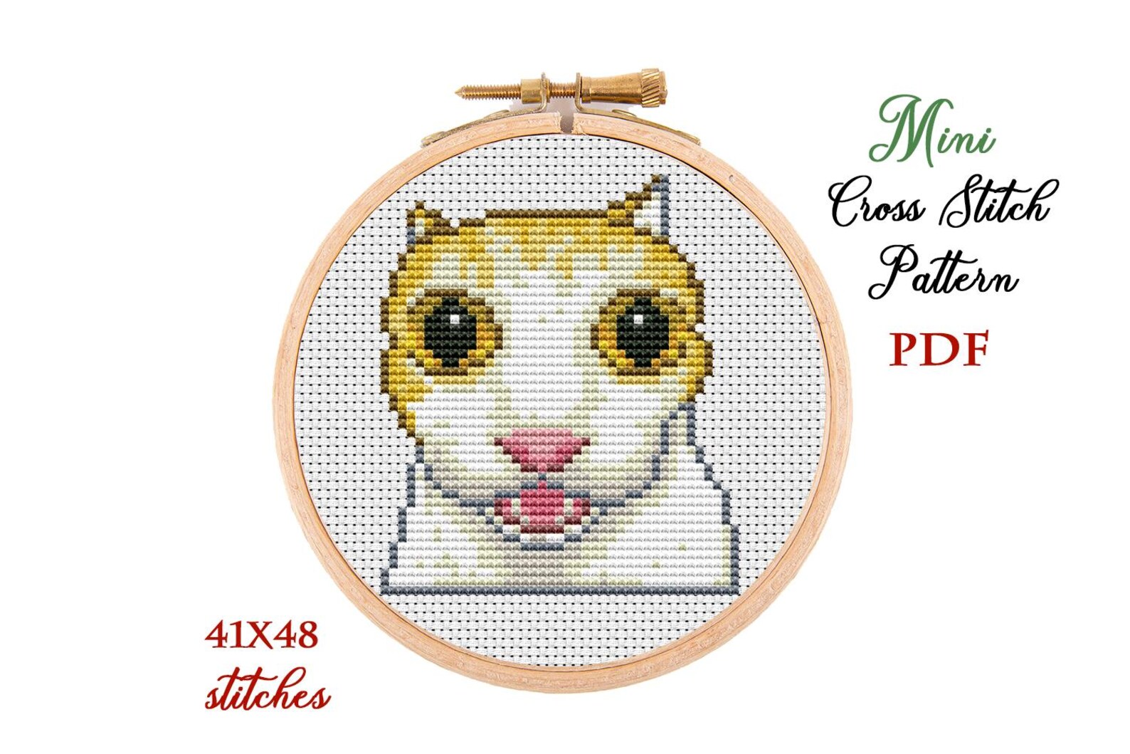Mini Cross Stitch Pattern. Meme Cat Face. Counted Xstitch Chart. Tiny ...