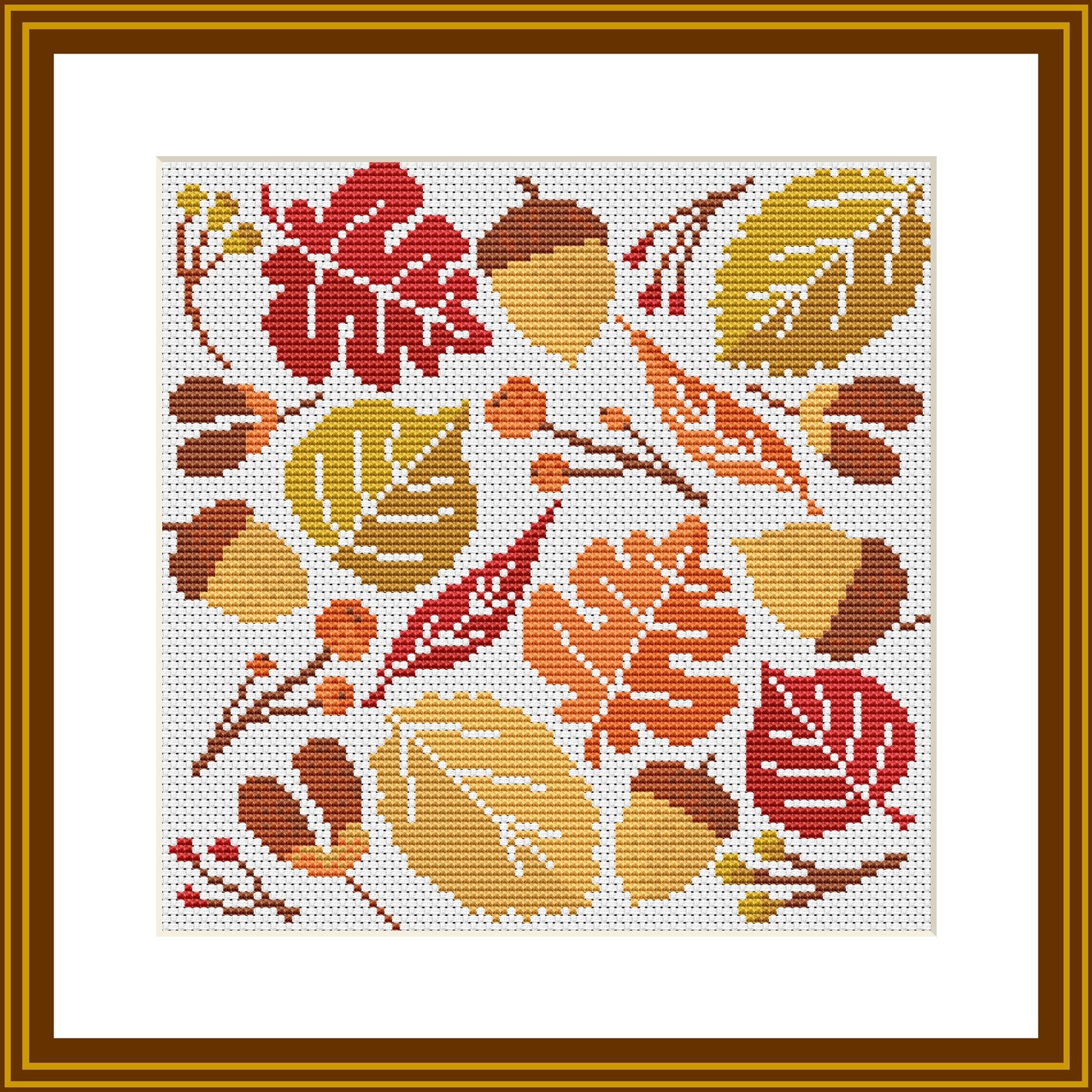 Fall Cross Stitch Pattern Halloween Fall Cross Stitch PDF - Etsy