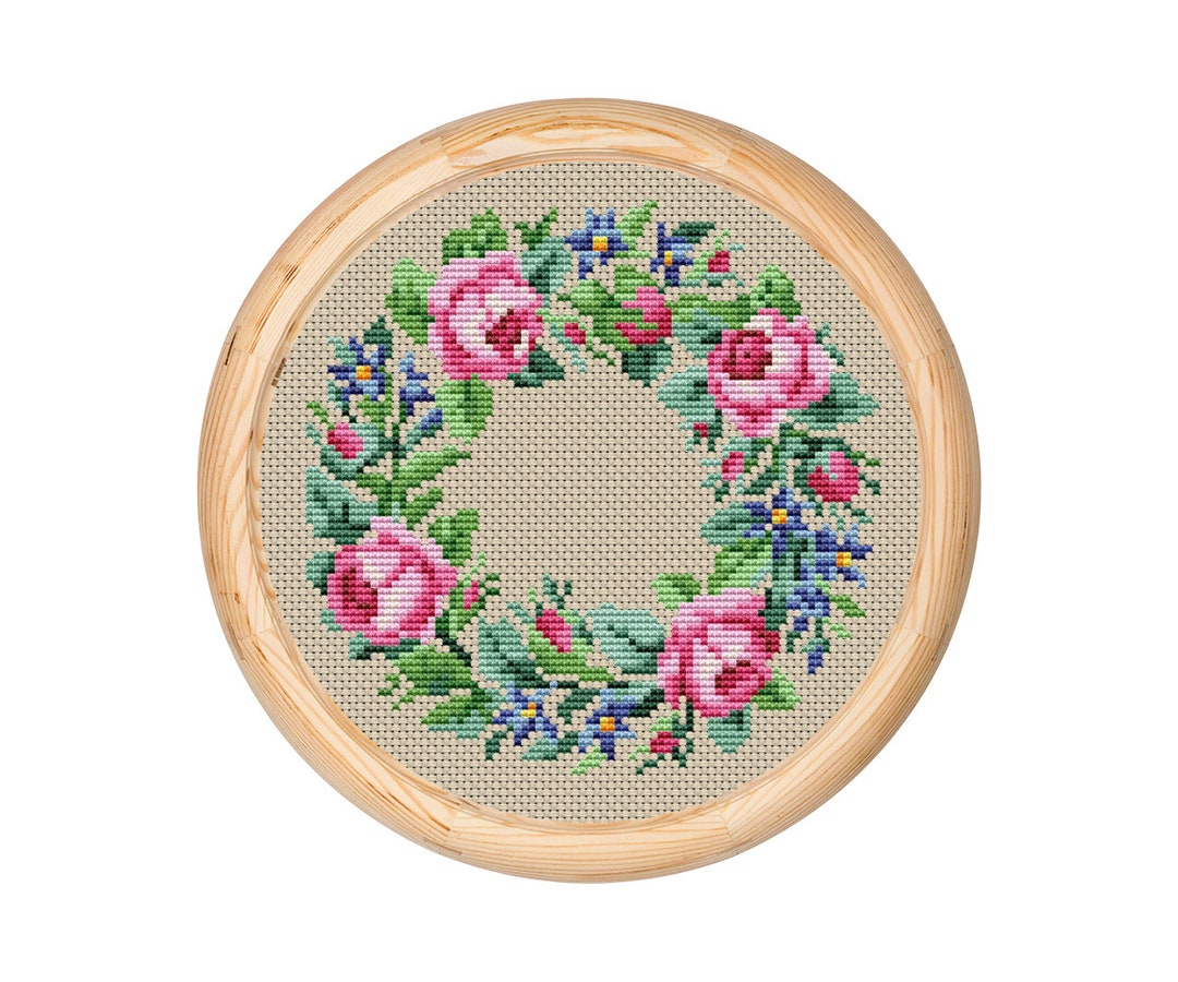 Vintage Flowers Cross Stitch Pattern, Antique Cross Stitch Design ...