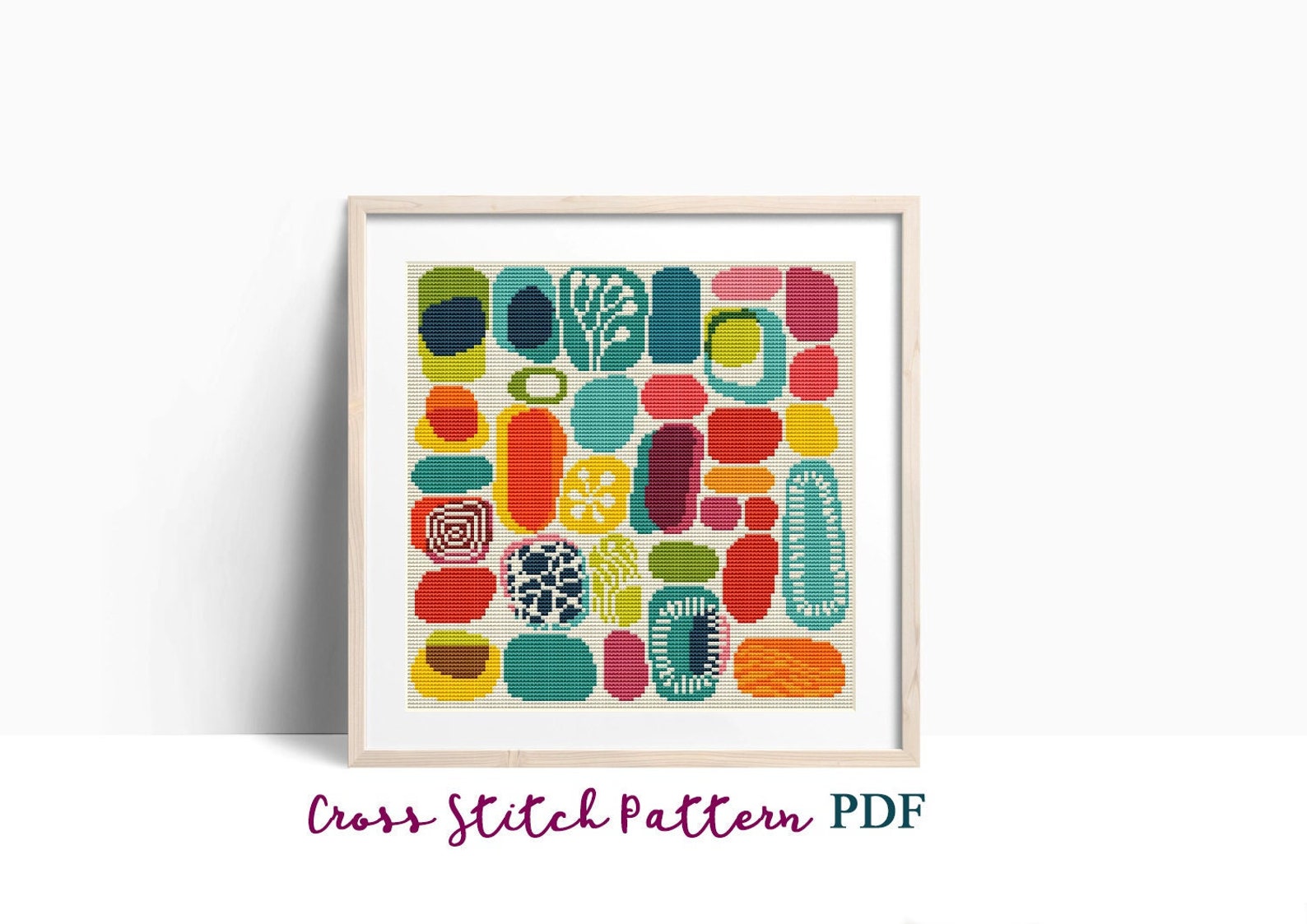 Abstract Cross Stitch Pattern Modern Colorful X-stitch - Etsy