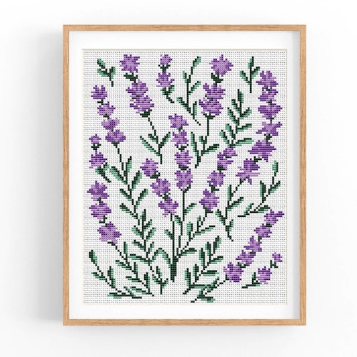 Lavender. Modern Cross Stitch Pattern. Flower Provence - Etsy
