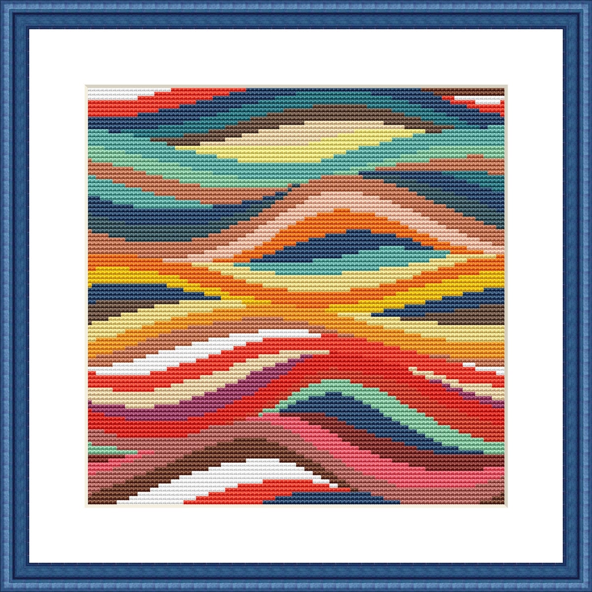 Abstract Cross Stitch Pattern, Modern Colorful X-stitch Pattern ...