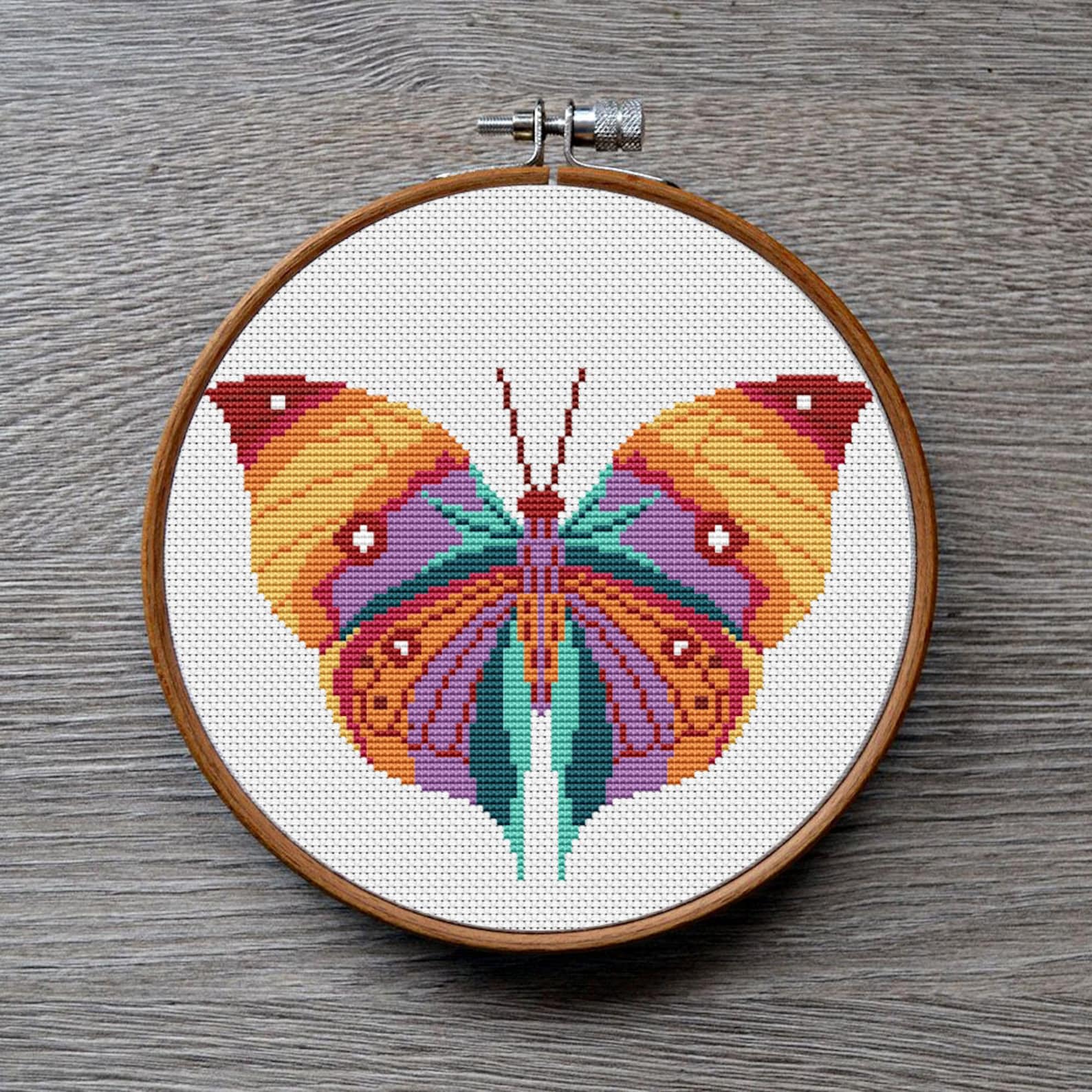 Butterfly Cross Stitch Pattern Flying Insect Nature Cross - Etsy