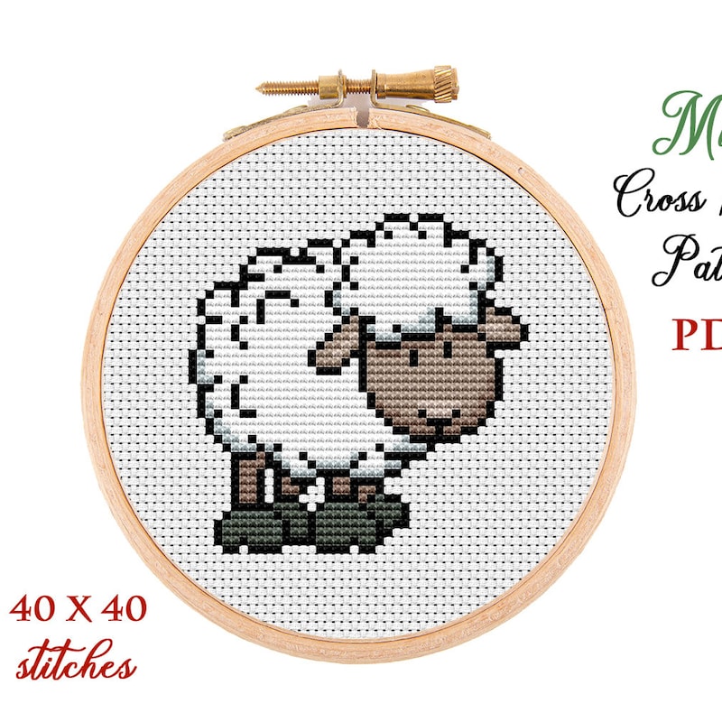 Mini Cross Stitch Lamb - Etsy