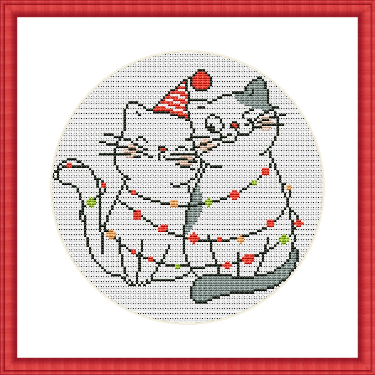 Cross Stitch Pattern Christmas Cats. Cross Stitch PDF. Merry Christmas ...