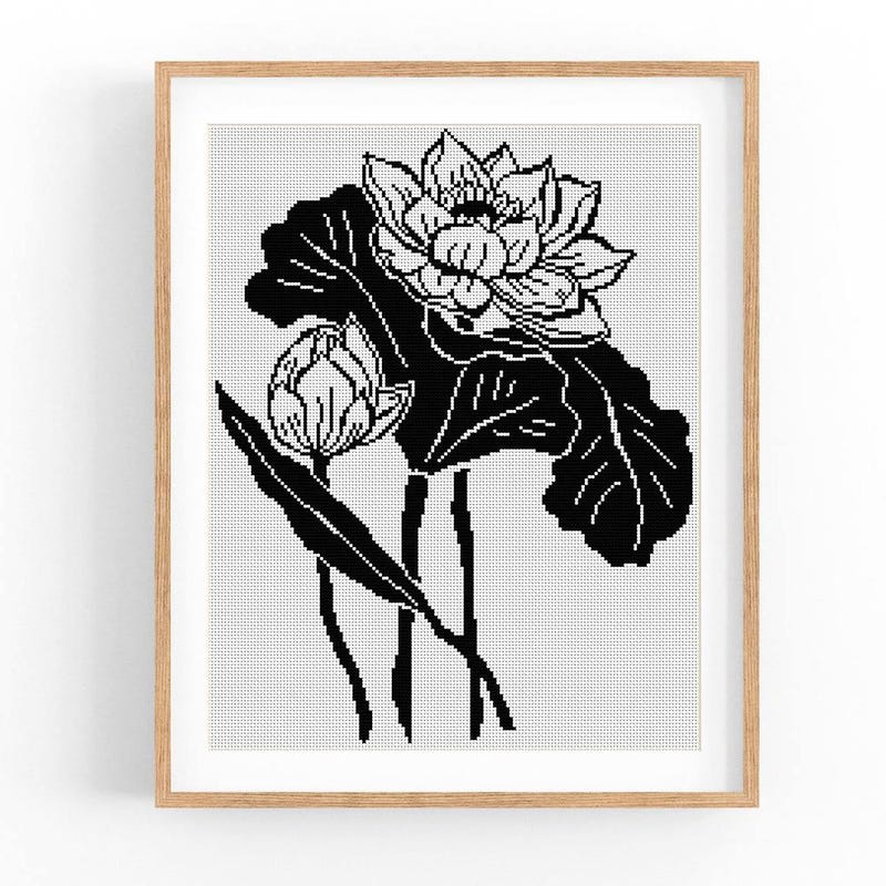 Lotus Cross Stitch - Etsy