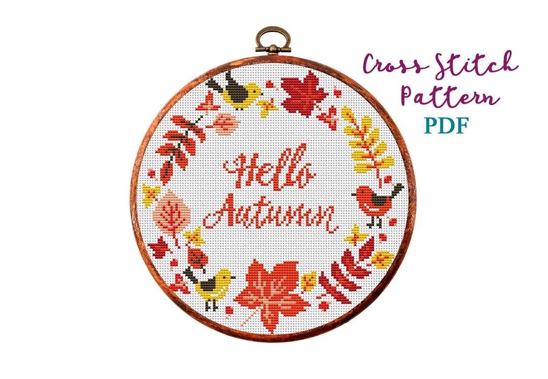 Autumn Cross Stitch Pattern, Halloween, Fall Cross Stitch PDF ...