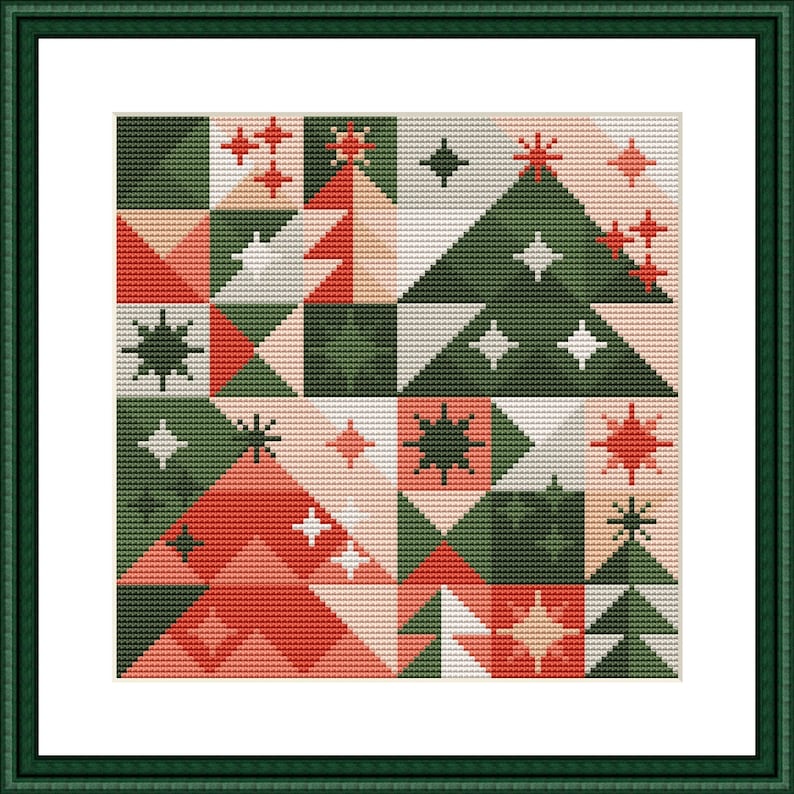 Cross Stitch Pattern Merry Christmas Abstract X-stitch - Etsy