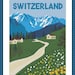 Cross Stitch Pattern Switzerland. Retro Travel Poster. Counted - Etsy