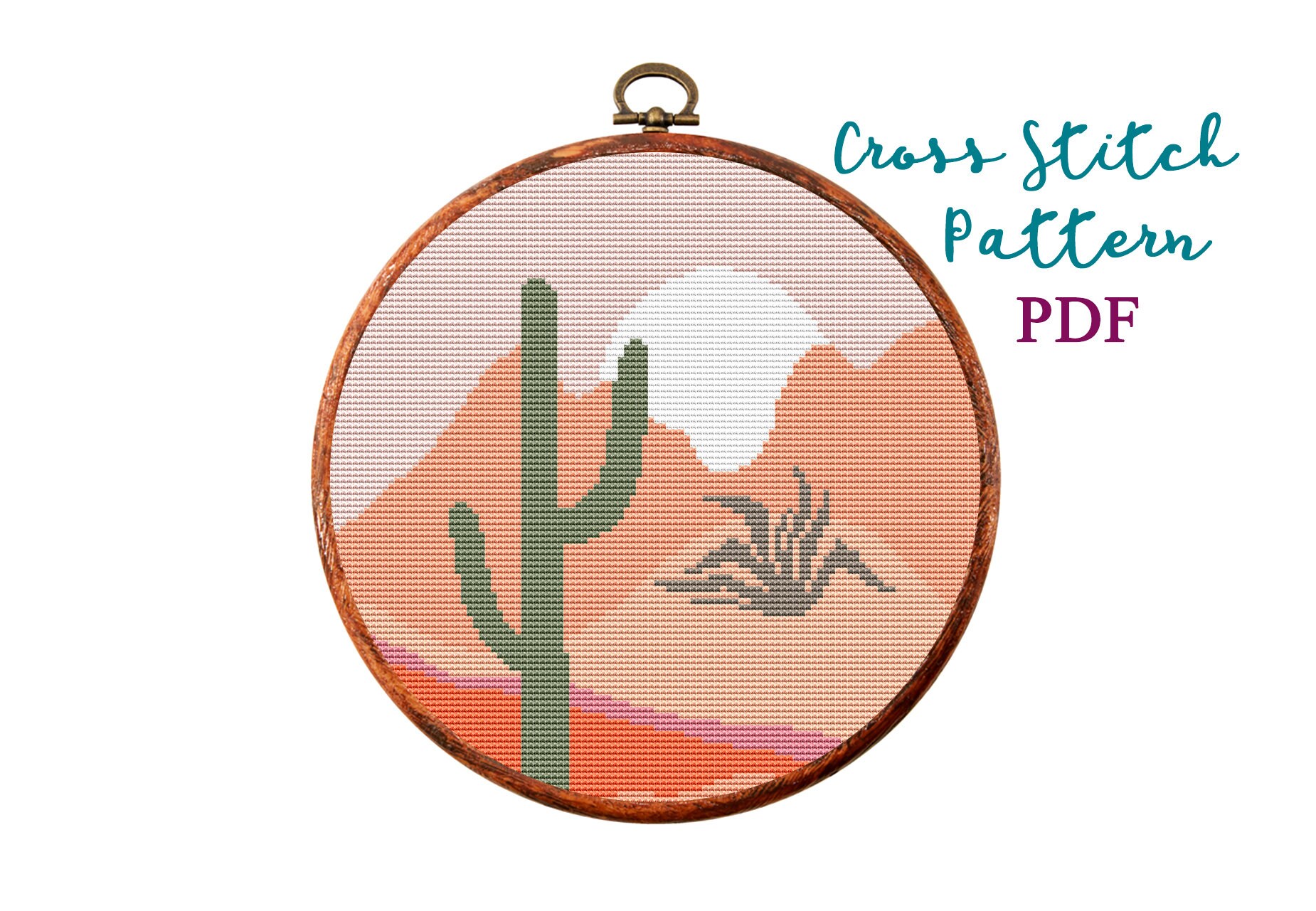 Embroidery design Desert cross stitch pattern Instant download PDF ...