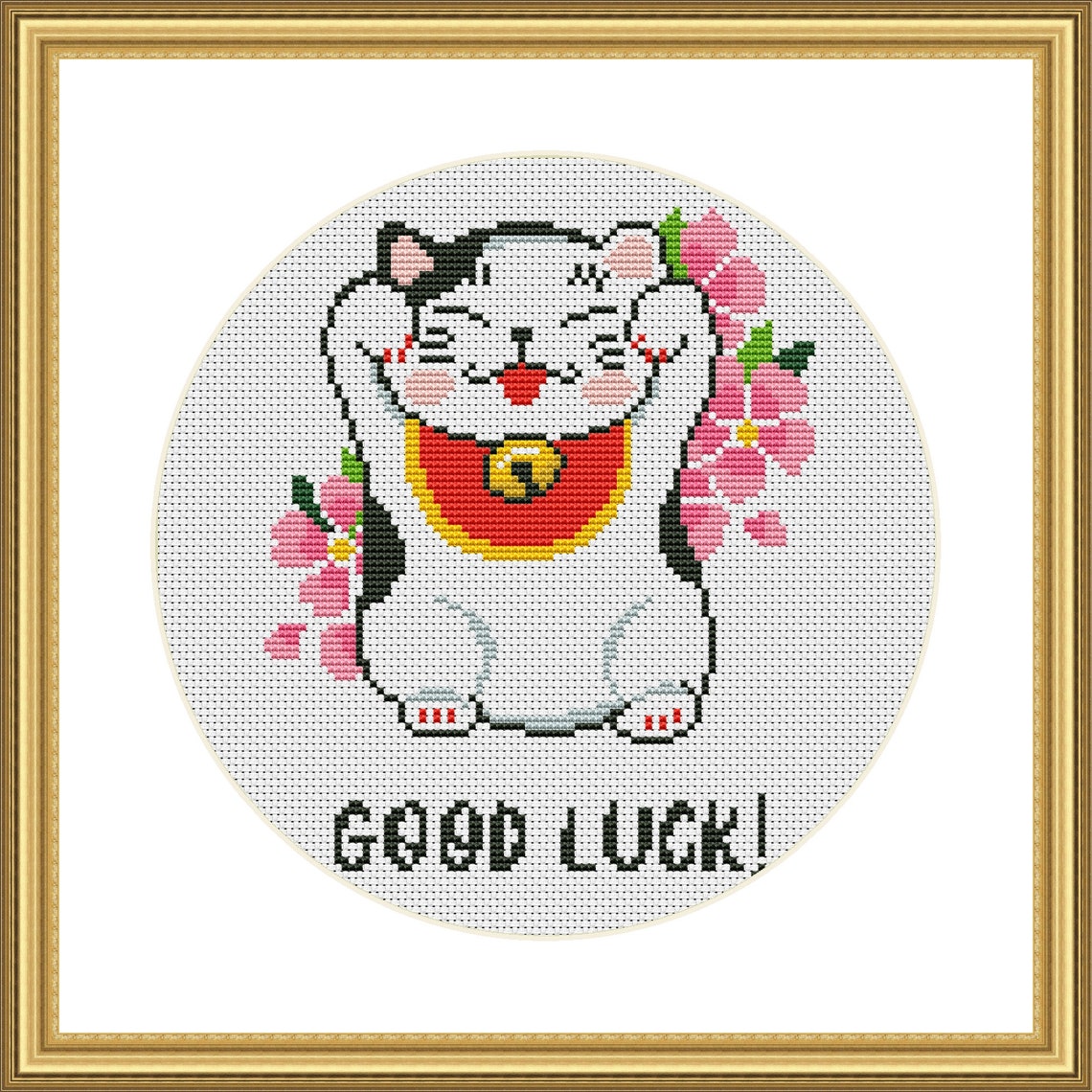 Cat Good Luck Modern Cross Stitch Pattern. Counted Cross - Etsy