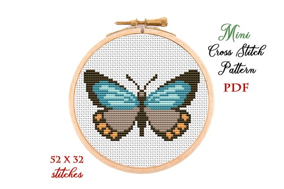 Mini Cross Stitch Pattern. Little Butterfly. Counted Cross | Etsy